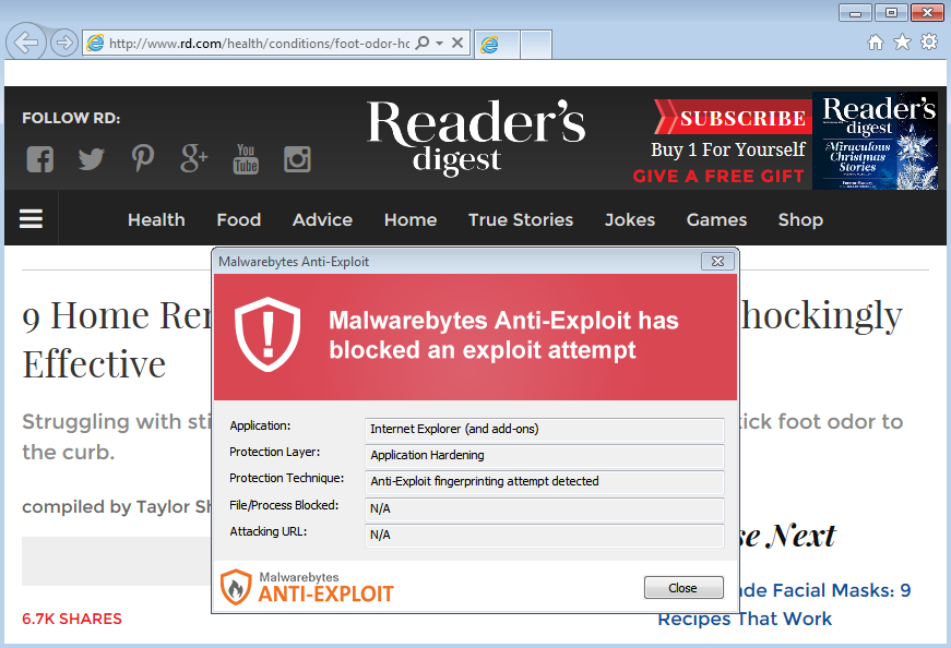 Reader's Digest and other WordPress Sites Compromised, Push Angler EK ...