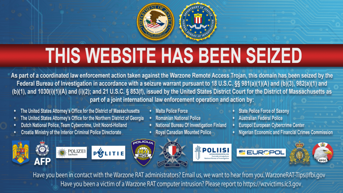 Warzone RAT infrastructure seized | Malwarebytes