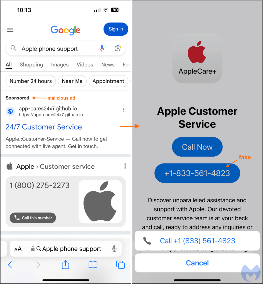 Scammers advertise fake AppleCare+ service via GitHub repos | Malwarebytes