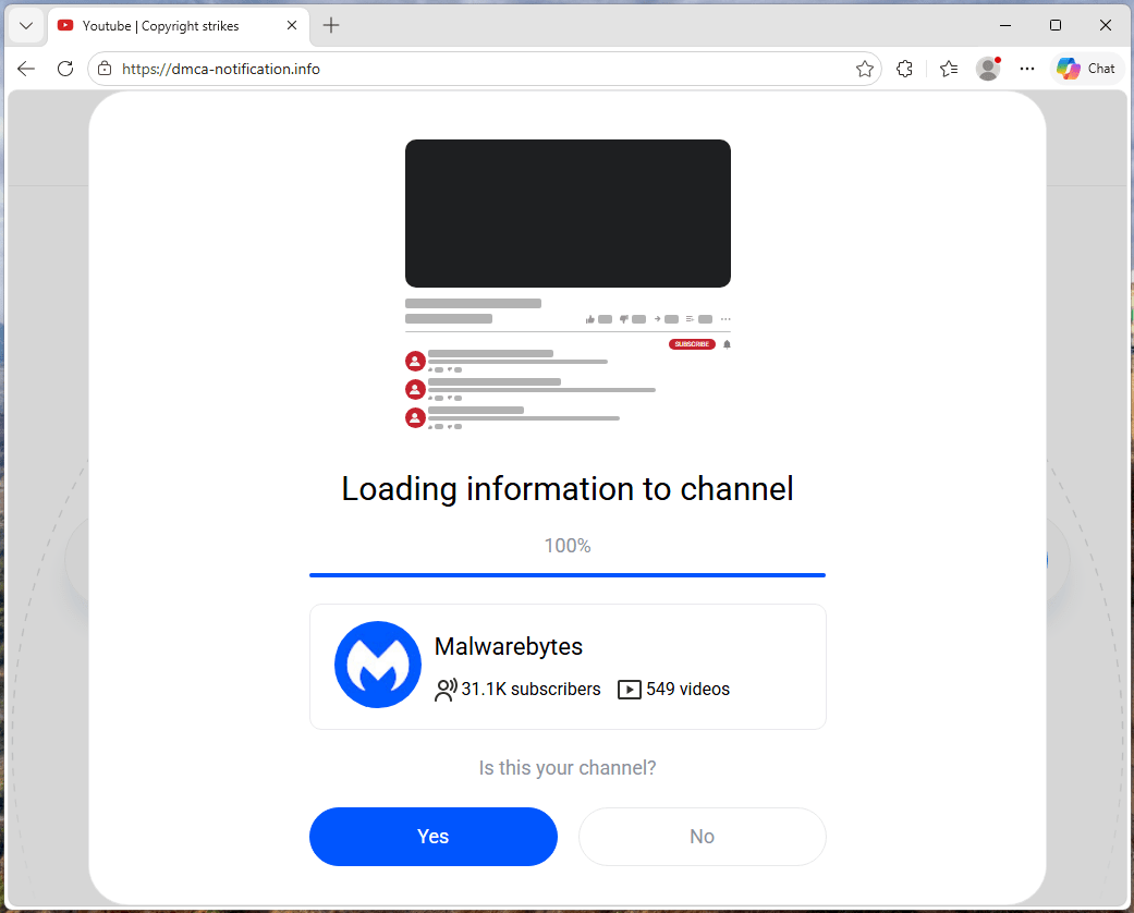 Fake YouTube copyright notices can steal your Google login | Malwarebytes
