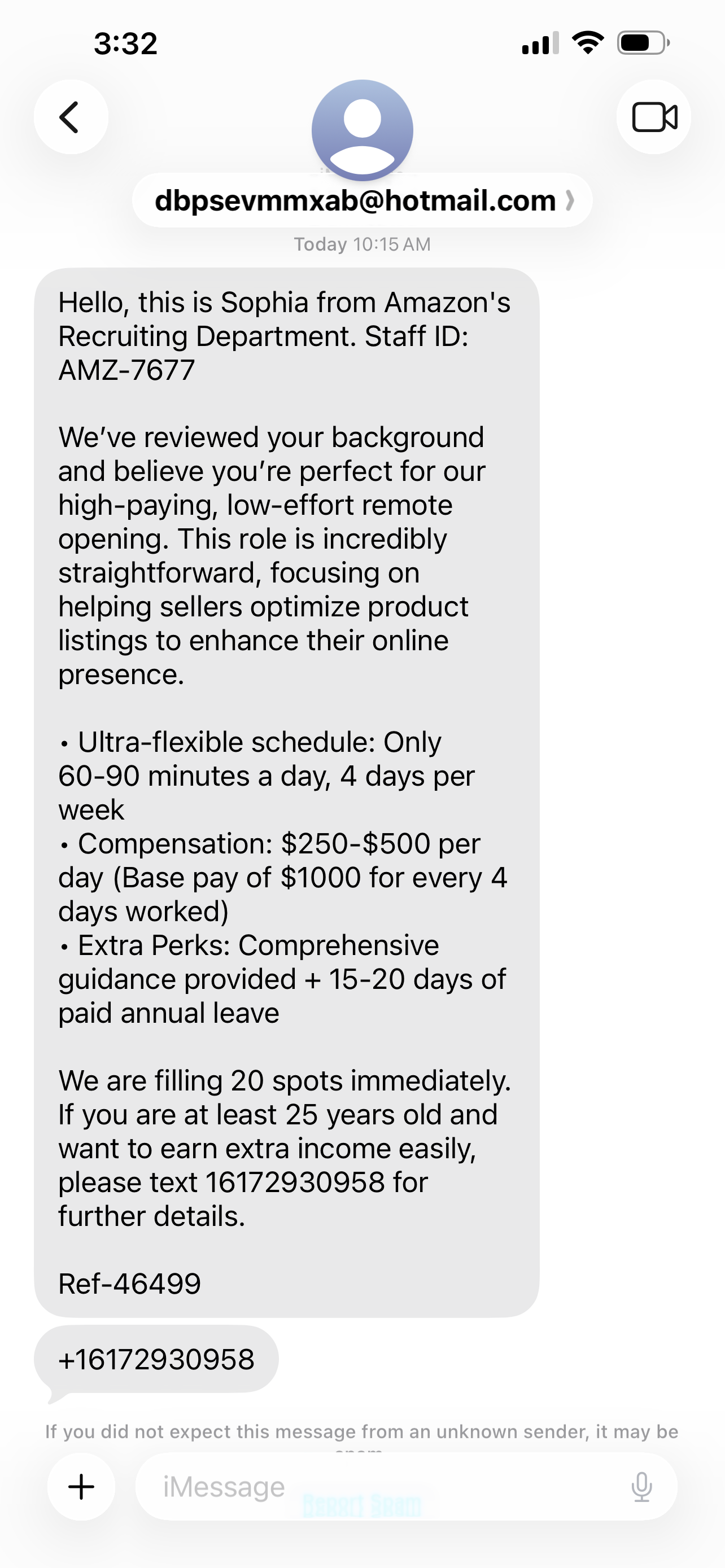 Watch out for "high paying, low effort" Amazon job texts | Malwarebytes
